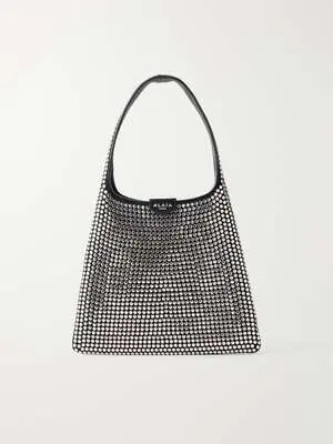 Alaïa Studded Suede-trimmed Leather Shoulder Bag