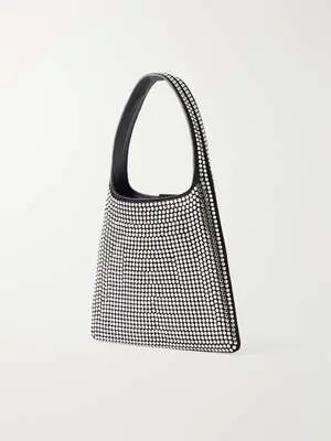 Alaïa Studded Suede-trimmed Leather Shoulder Bag