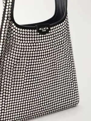 Alaïa Studded Leather-trimmed Suede Shoulder Bag
