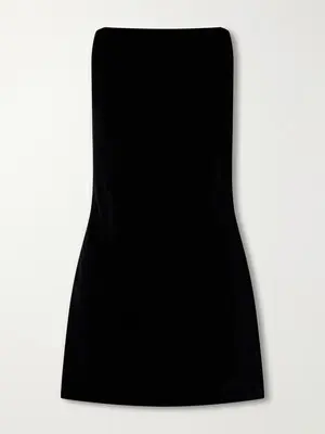 Brandon Maxwell The Sable Paneled Cotton-blend Velvet Mini Dress