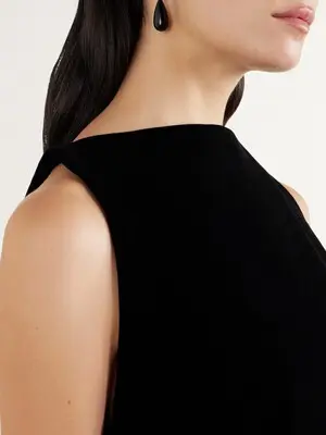 Brandon Maxwell The Sable Paneled Cotton-blend Velvet Mini Dress