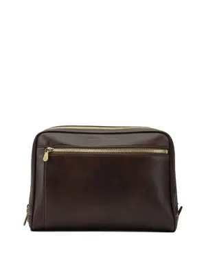 Brunello Cucinelli Logo Stamped Beauty Case - Black