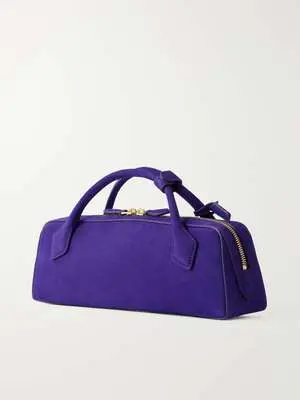 Alaïa Le Teckel Leather-trimmed Suede Clutch