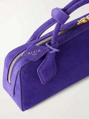 Alaïa Le Teckel Leather-trimmed Suede Clutch