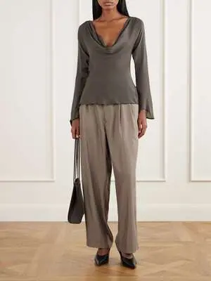 KALLMEYER Wilka Draped Silk-georgette Blouse