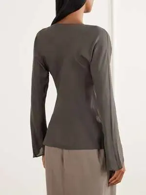KALLMEYER Wilka Draped Silk-georgette Blouse