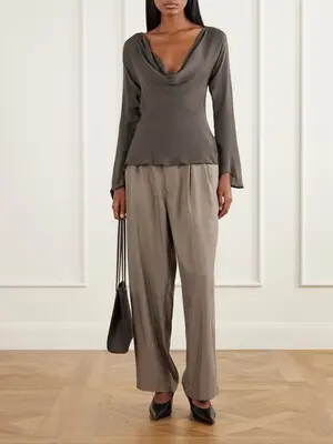 KALLMEYER Wilka Draped Silk-georgette Blouse