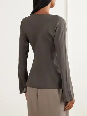 KALLMEYER Wilka Draped Silk-georgette Blouse