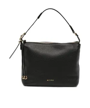 Etro Grainy Leather Shoulder Bag - Black