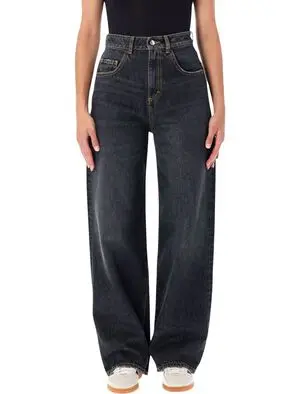 ICON DENIM LOS ANGELES Poppy High-rise Wide-leg Jeans - Black
