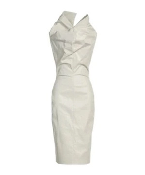 Rick Owens Denim Stretch Bodycon Dress - White