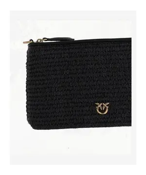 Pinko Love Birds Logo Plaque Clutch Bag