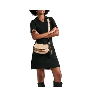 Chloé Medium Leather Saddle Bag - Nude