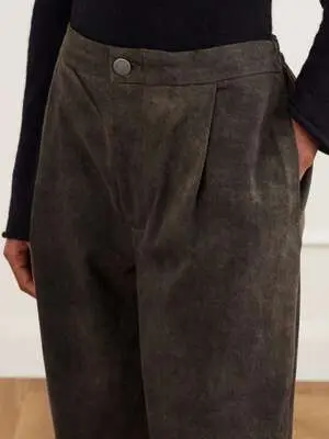 LAUREN MANOOGIAN Pleated Cotton-twill Tapered Pants