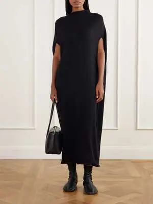 LAUREN MANOOGIAN Bottle Cape-effect Wool-blend Maxi Dress