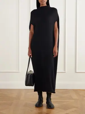 LAUREN MANOOGIAN Bottle Cape-effect Wool-blend Maxi Dress