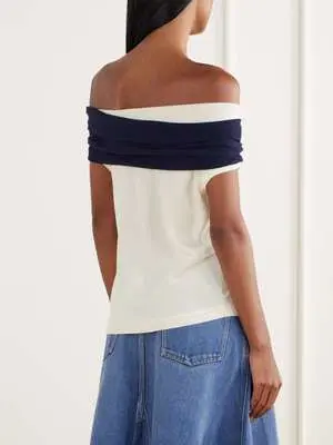 JW Anderson Off-the-shoulder Tie-detailed Asymmetric Wool Tank