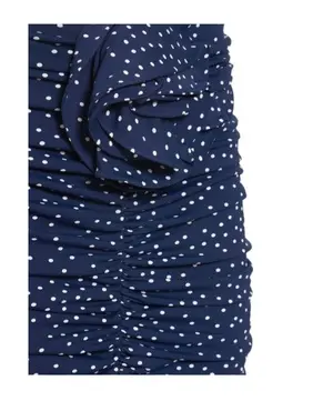 Magda Butrym Draped Dotted Mini Skirt W/ Flower