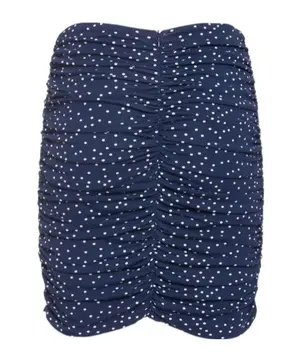 Magda Butrym Draped Dotted Mini Skirt W/ Flower
