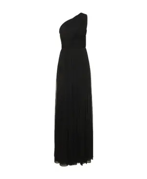 Michael Kors One-shoulder Chiffon Dress - Black