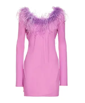 Giuseppe Di Morabito Viscose Mini Dress W/ Feathers - Purple