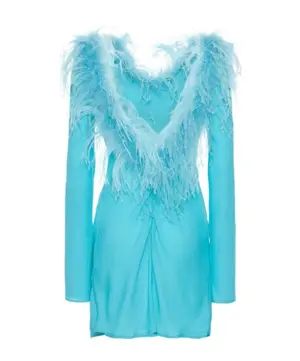 Giuseppe Di Morabito Viscose Mini Dress W/ Feathers
