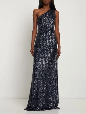 Michael Kors Sequined Jersey Shoulder Dress