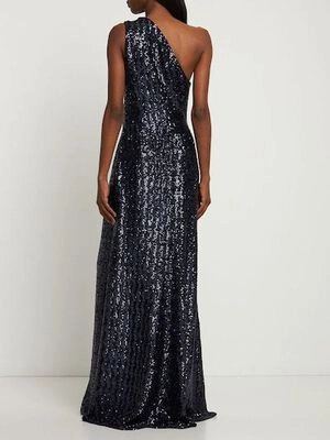 Michael Kors Sequined Jersey Shoulder Dress