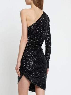 Michael Kors Sequined Jersey Single-sleeve Mini Dress