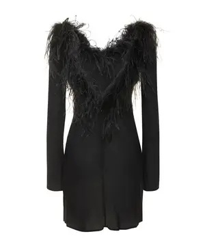 Giuseppe Di Morabito Viscose Mini Dress W/ Feathers