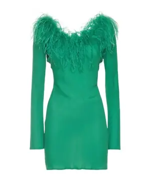 Giuseppe Di Morabito Viscose Mini Dress W/ Feathers - Green