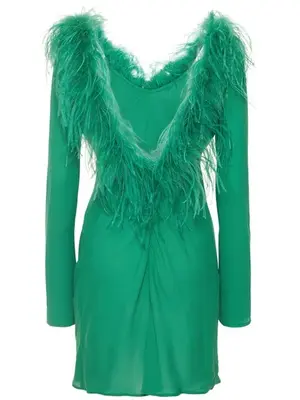 Giuseppe Di Morabito Viscose Mini Dress W/ Feathers