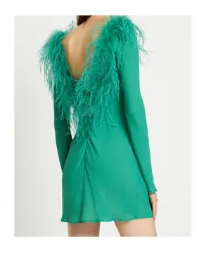Giuseppe Di Morabito Viscose Mini Dress W/ Feathers