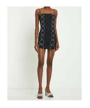 Giuseppe Di Morabito Lace-up Cady Envers Satin Mini Dress