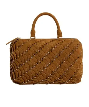 Rabanne Woven Top Handle Shoulder Bag - Brown