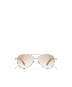 Chanel Full Frame Sunglasses - Light Gold