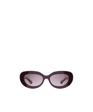 Chanel Oval Sunglasses - Wine Red
