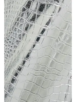ROTATE BY BIRGER CHRISTENSEN Crocodile-patterned Coated Faux Leather Wide-leg Pants