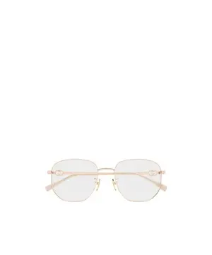 Gucci Geometric Frame Glasses - Gold
