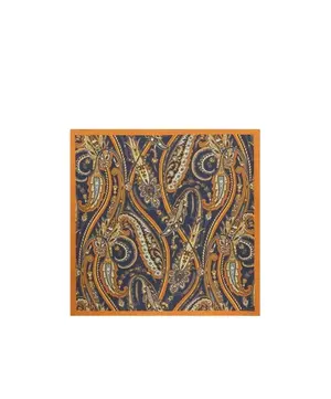 Etro Silk Scarf With Paisley Motif - Orange