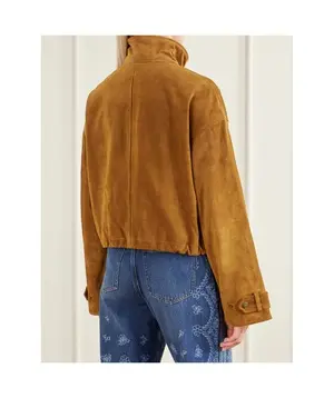 Veronica Beard Bateman Cropped Suede Jacket