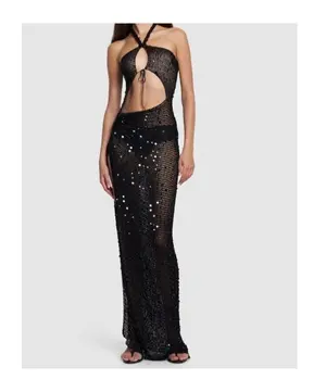 AYA MUSE Gyra Knitted Openwork Maxi Dress