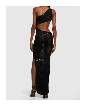 AYA MUSE Gia Sequined Knit Long Dress