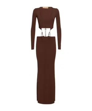 AYA MUSE Tie-waist Long-sleeved Dress