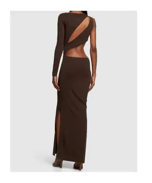 AYA MUSE Actin Viscose Plain Knit Long Dress