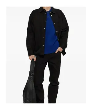 AMI Paris Logo-embroidered Denim Shirt