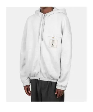 Jacquemus Patch Logo Zip-up Hoodie - Gray