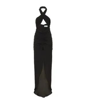 Giuseppe Di Morabito Crepe De Chine Cut Out Long Dress