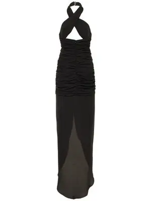 Giuseppe Di Morabito Crepe De Chine Cut Out Long Dress