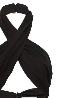 Giuseppe Di Morabito Crepe De Chine Cut Out Long Dress